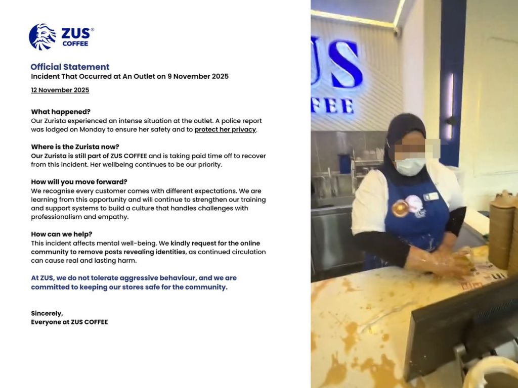 Staff on paid leave after viral ZUS Coffee incident - ASIA NEWS HUB